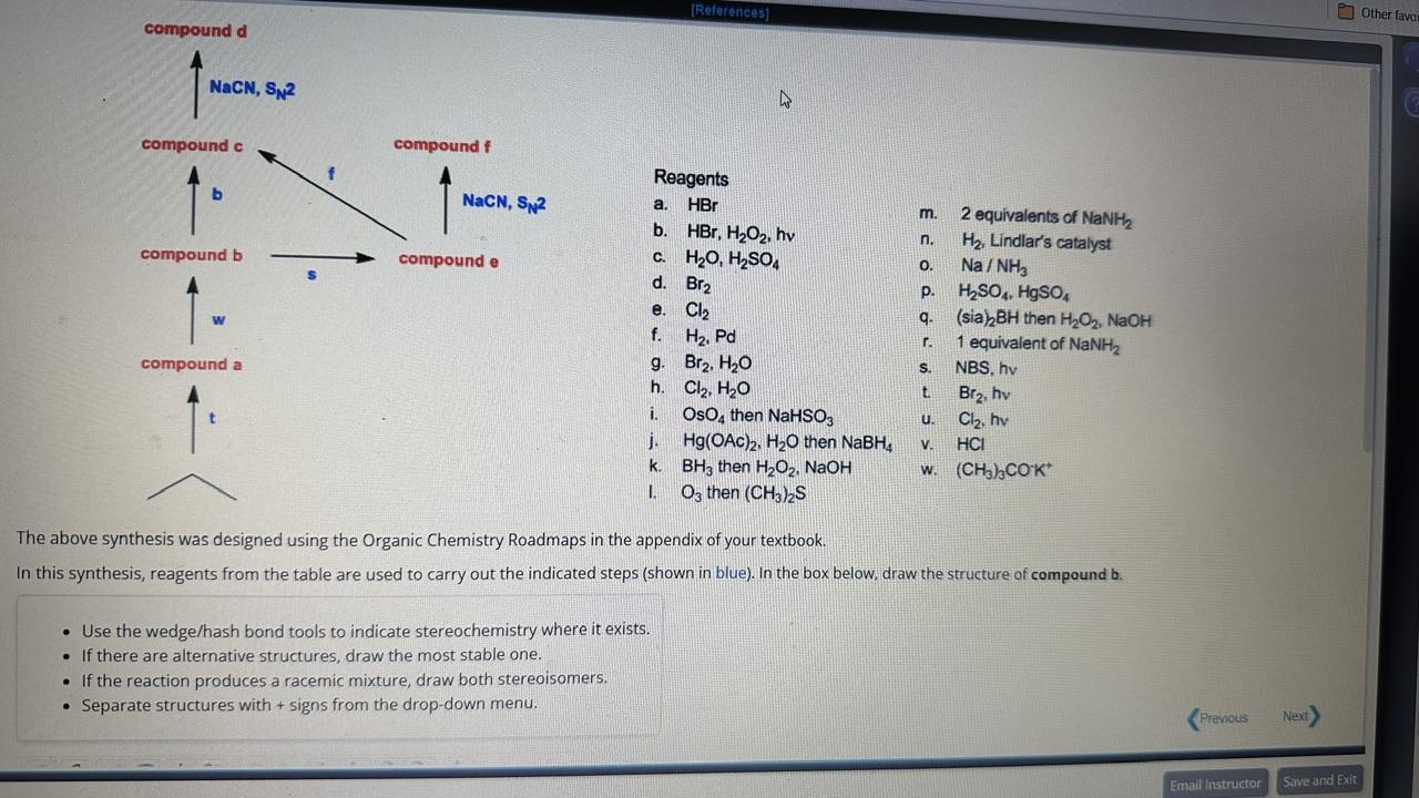 Solved Reagents a. HBr b. HBr,H2O2,hv m. 2 equivalents of | Chegg.com