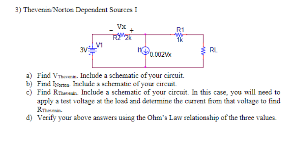 Solved 3) Thevenin/Norton Dependent Sources I b) Find | Chegg.com Solved 3) Thevenin/Norton Dependent Sources I b) Find | Chegg.com