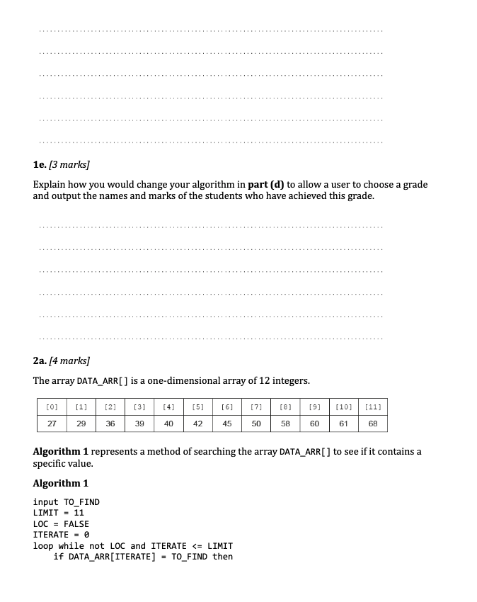 Solved 1a. [2 marks] A teacher would like a simple program | Chegg.com