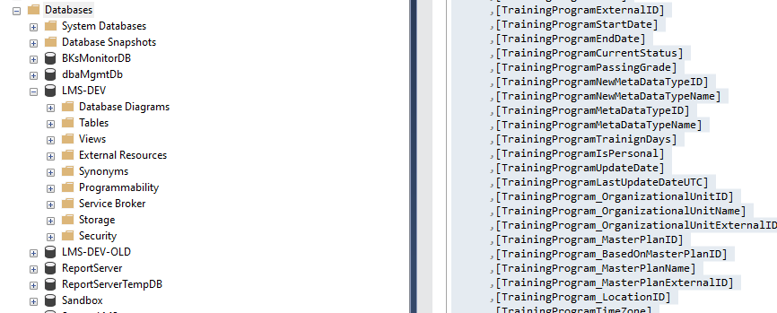 Solved SSMS 19.0This view is located in LMS-DEV and I want | Chegg.com