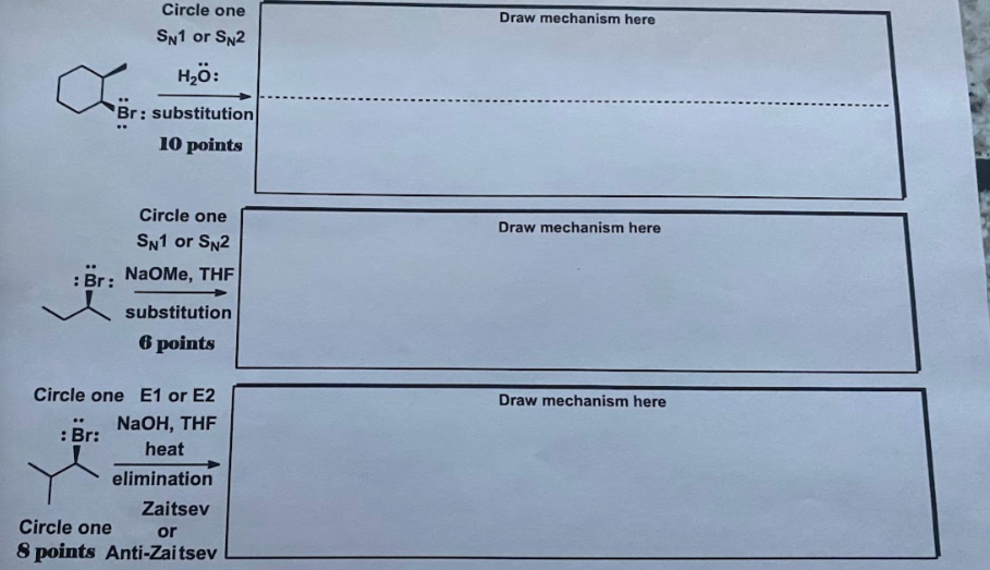 Solved Circle oneSN1 ﻿or SN2Draw mechanism hereH2 Ö:Br¨ ﻿: | Chegg.com