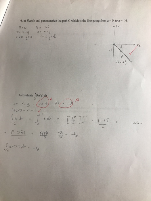 Solved 6. a) Sketch and parameterize the path C which is the | Chegg.com