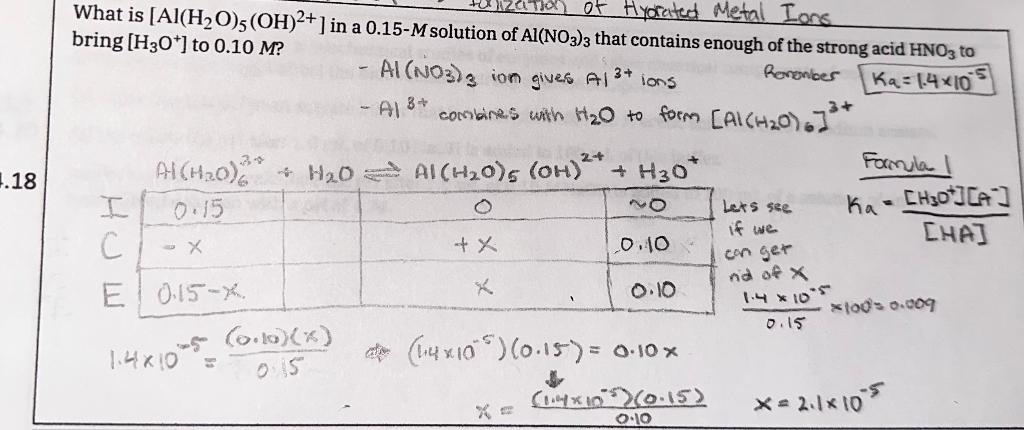 Solved What is [Al(H2O)5(OH)2+] in a 0.15- M solution of | Chegg.com