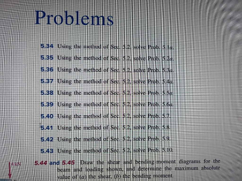 Solved 5.34 Using the method of Sec. 5.2. solve Prob. 5.1a. | Chegg.com Solved 5.34 Using the method of Sec. 5.2. solve Prob. 5.1a. | Chegg.com