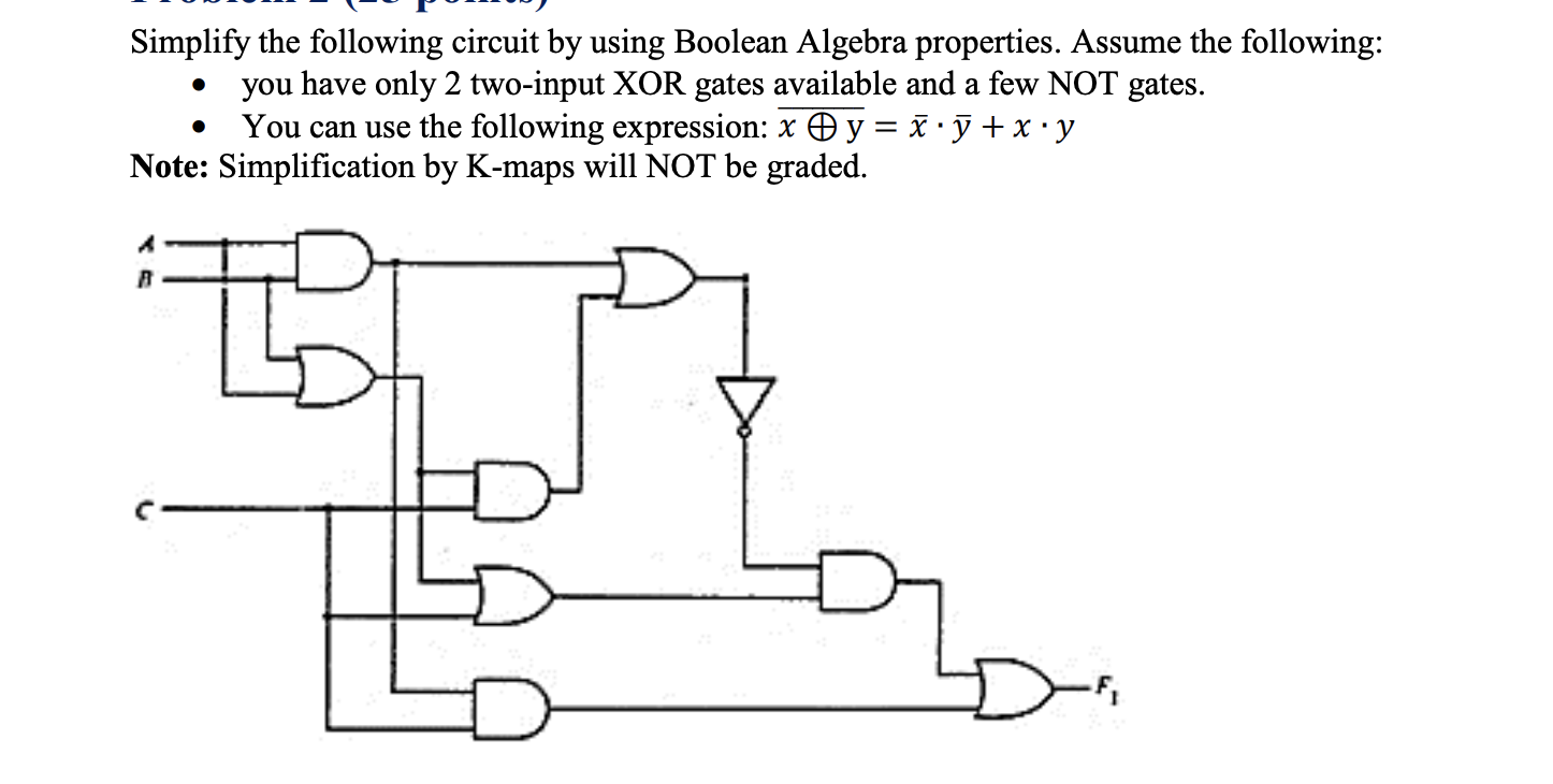 Solved Simplify the following circuit by using Boolean | Chegg.com