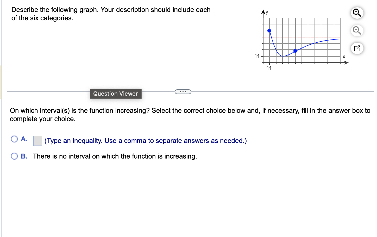 Solved On which interval(s) is the function increasing? | Chegg.com