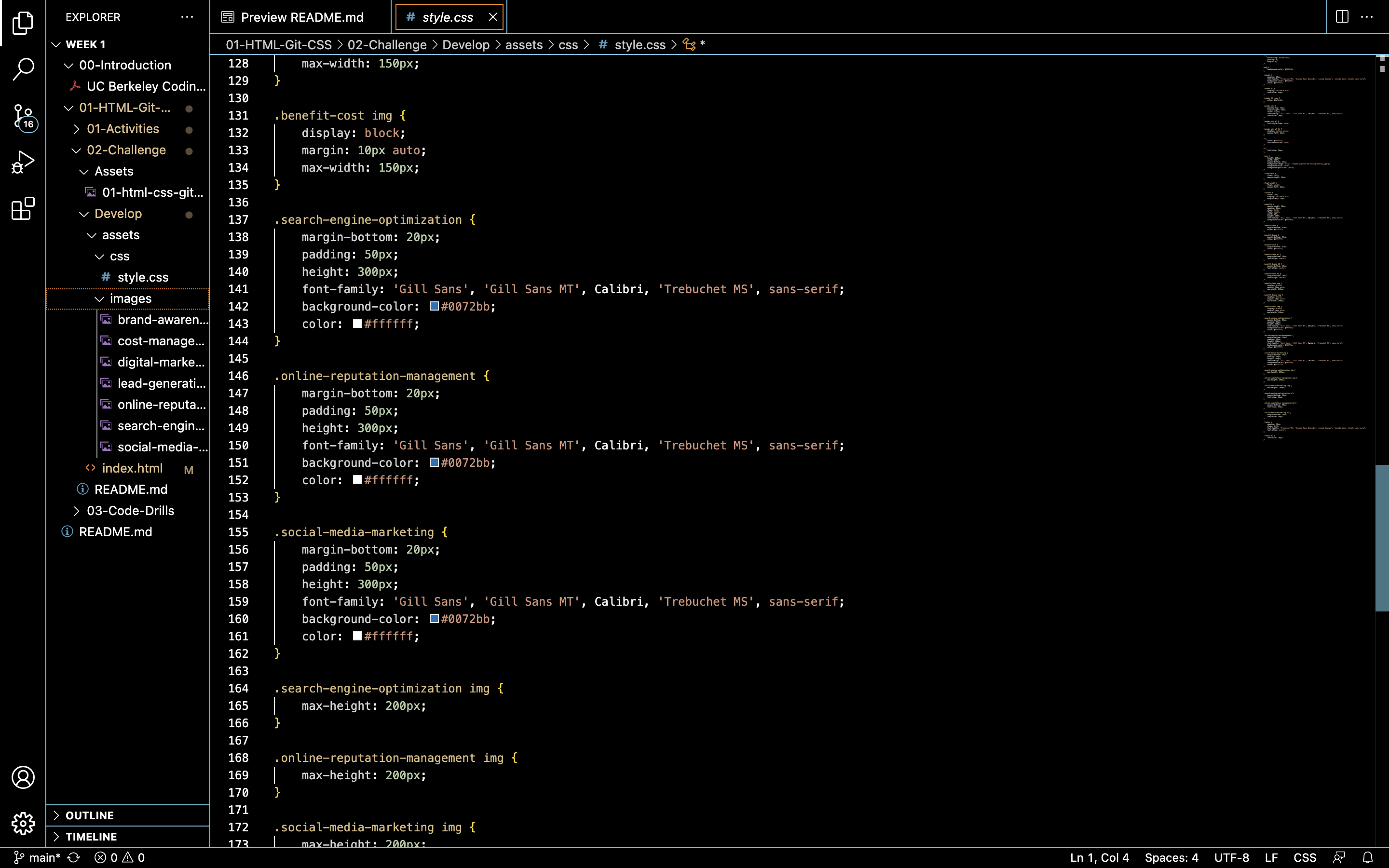 Solved -HTML-Git-CSS >02-Challenge > Develop > assets > css | Chegg.com