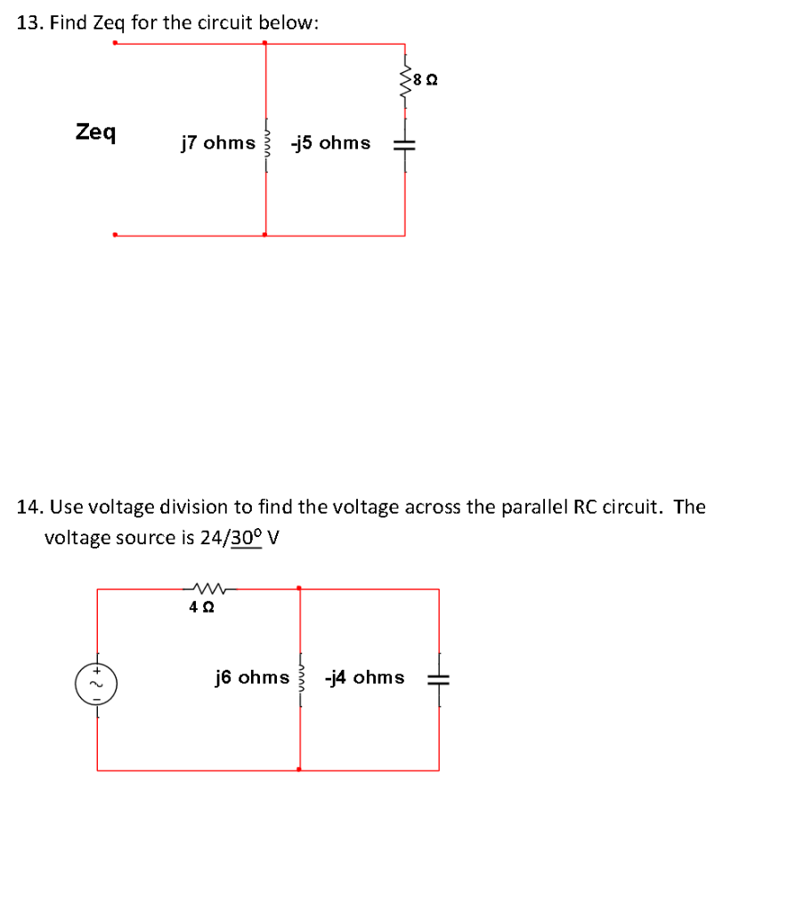 Solved 13. Find Zeq for the circuit below: 82 Zeq 14. Use | Chegg.com