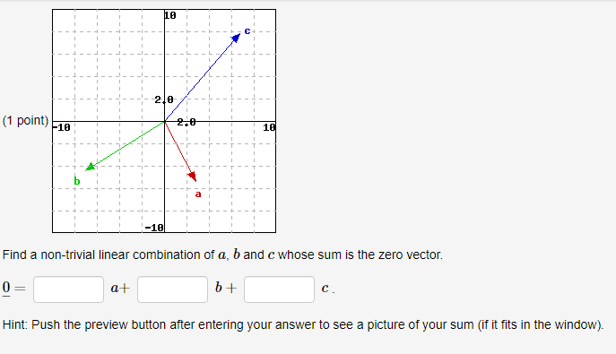 Solved 1 point) Find a set of vectors {u,v} in R4 that spans | Chegg.com