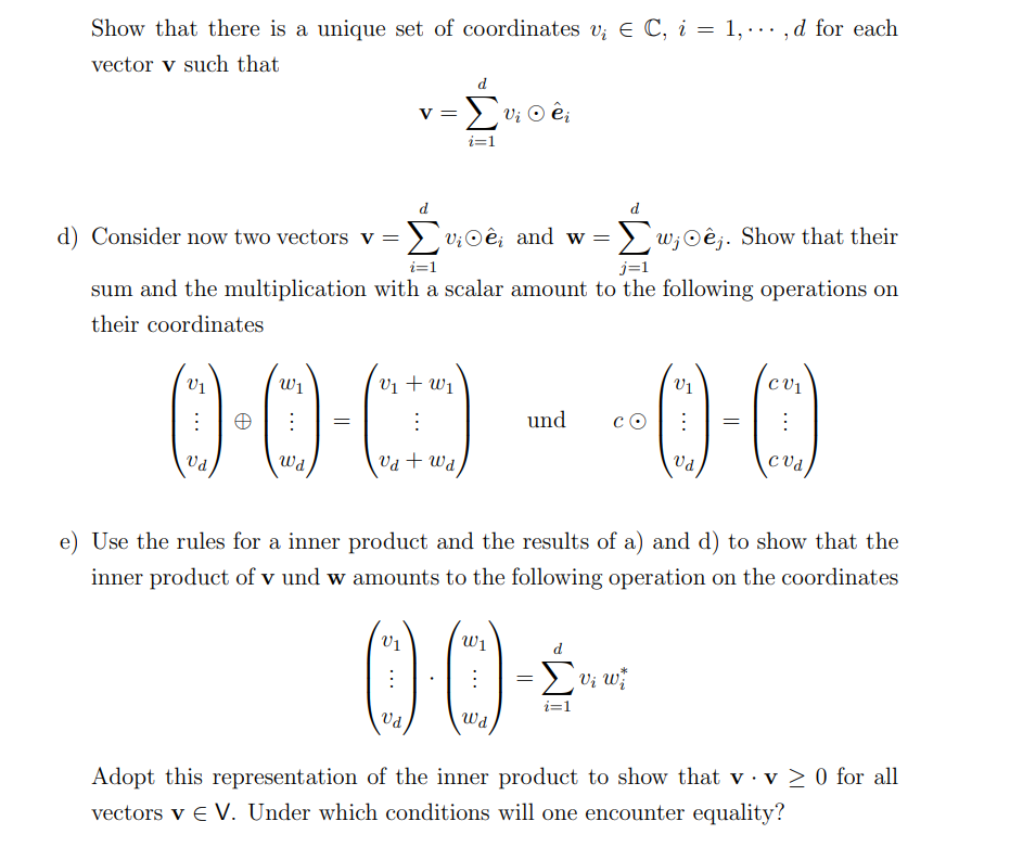 In the lecture we stated that an inner product of a | Chegg.com