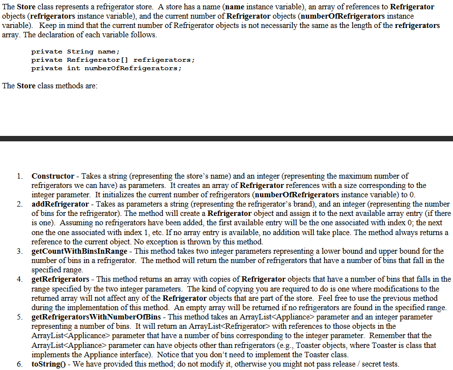 Solved ---Store.java--- Help needed for the 5 methods in | Chegg.com