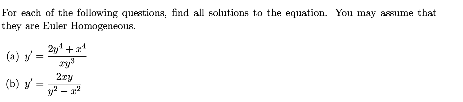 Solved For each of the following questions, find all | Chegg.com