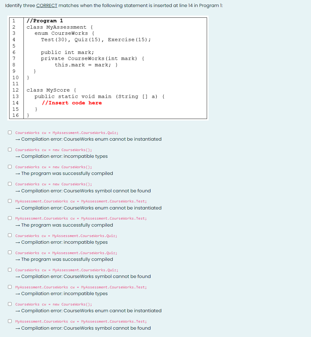 Solved Identify three CORRECT matches when the following | Chegg.com