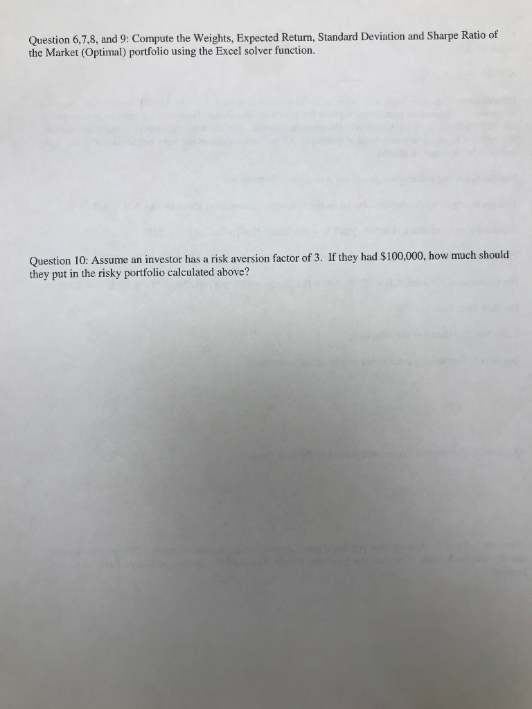 Use the following information to answer questions 1 | Chegg.com
