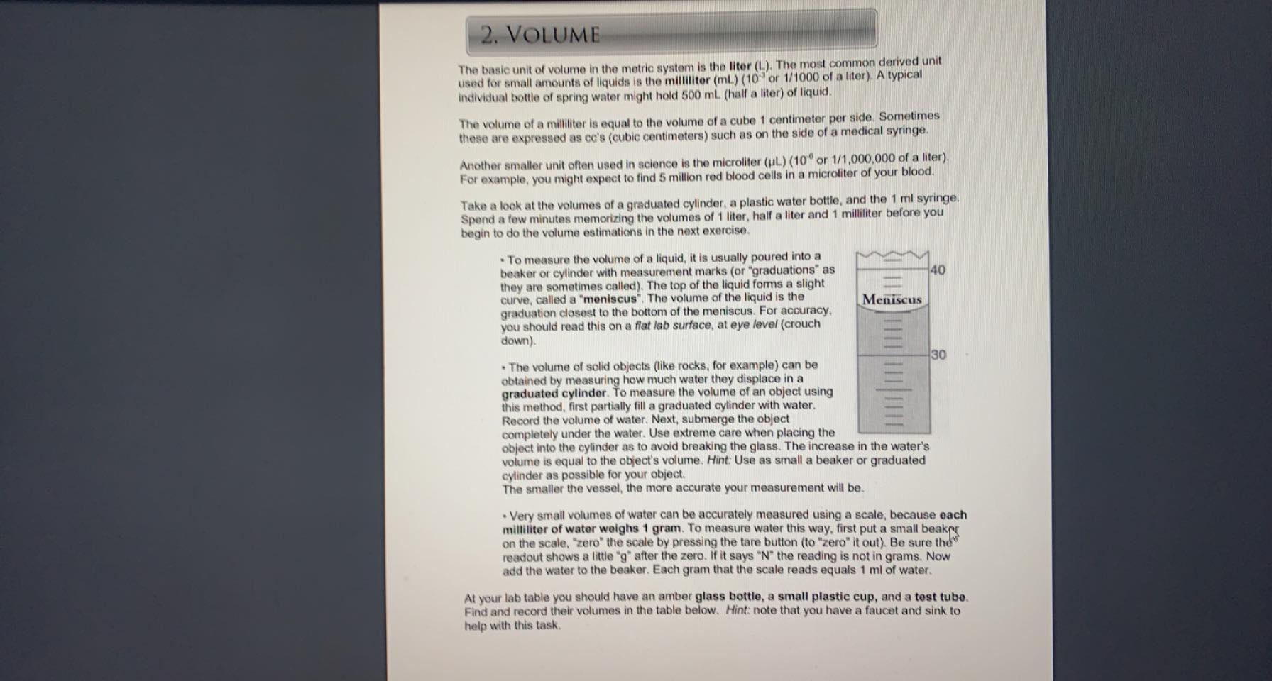 2. VOLUME The basic unit of volume in the metric | Chegg.com