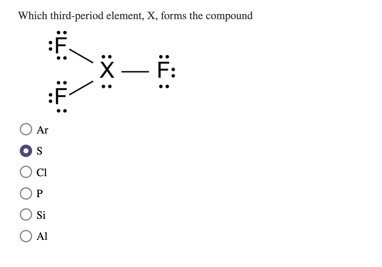 Solved Which third-period element, X, forms the compound | Chegg.com