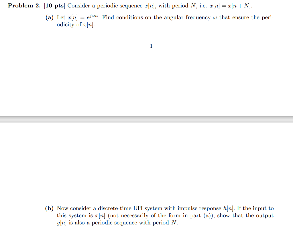 Solved m 2. [10pts] Consider a periodic sequence x[n], with | Chegg.com