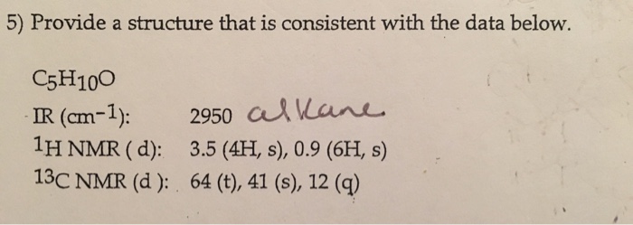 Solved Provide a structure consistent with the data | Chegg.com