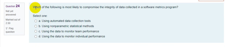 Solved Which of the following is most likely to compromise | Chegg.com