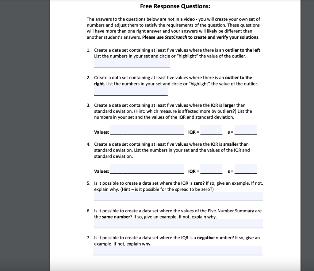 Solved Free Response Questions: The answers to the questions | Chegg.com