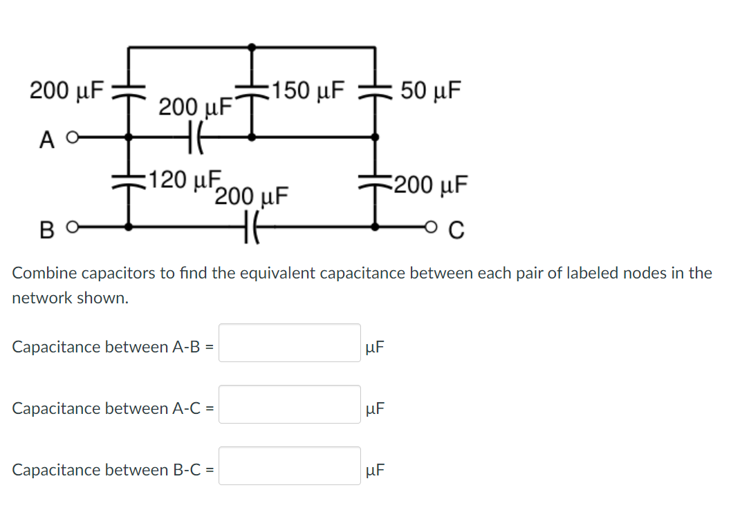 Solved Combine capacitors to find the equivalent capacitance | Chegg.com