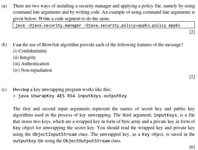 Solved (a) There are two ways of installing a security | Chegg.com