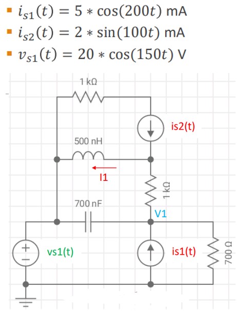 Find the current I1 and Voltage V1 for the | Chegg.com