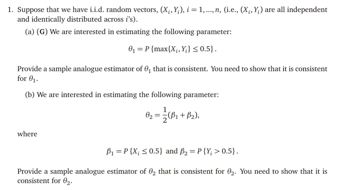 Solved Suppose that we have i.i.d. random vectors, | Chegg.com