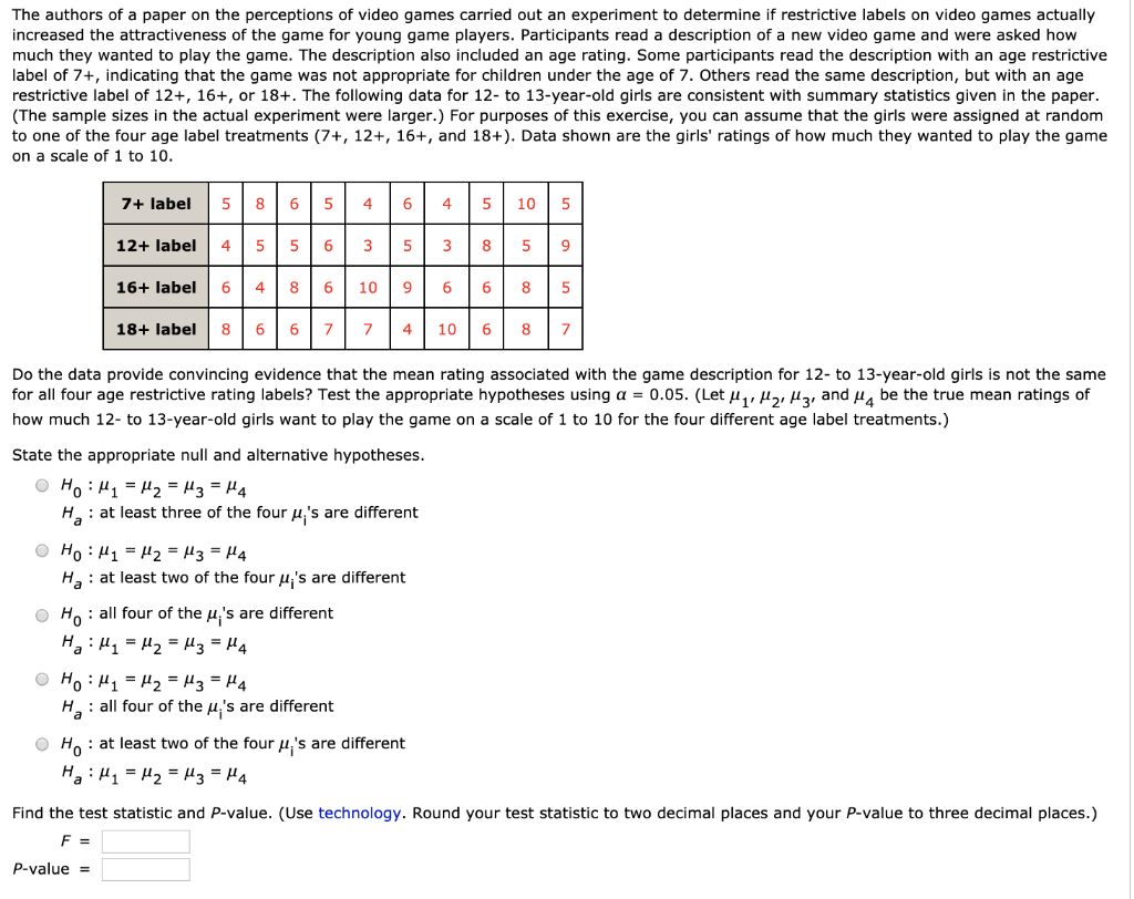 Solved The authors of a paper on the perceptions of video | Chegg.com