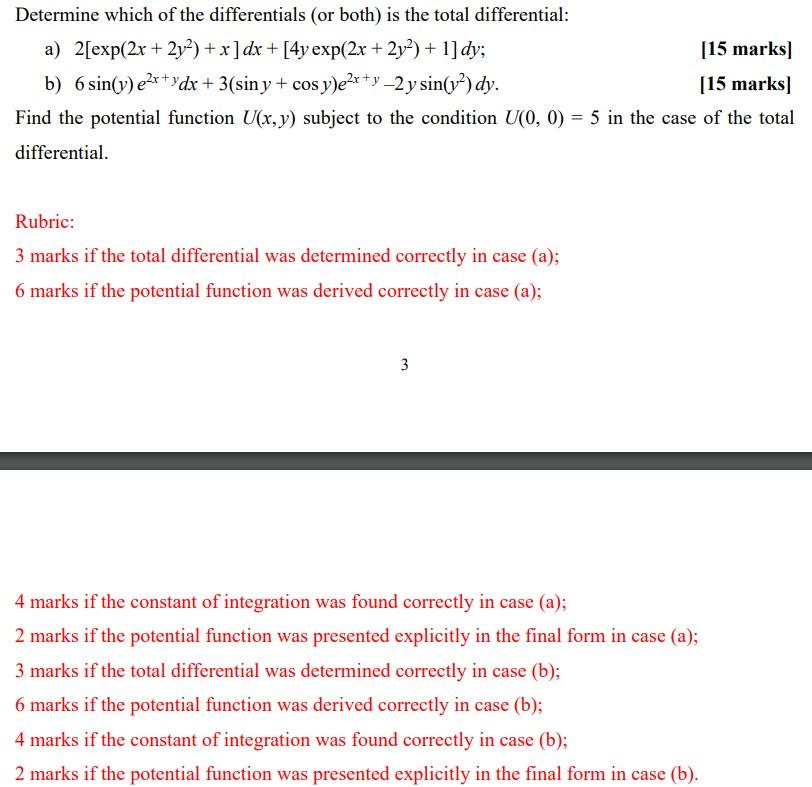 Solved Determine which of the differentials (or both) is the | Chegg.com