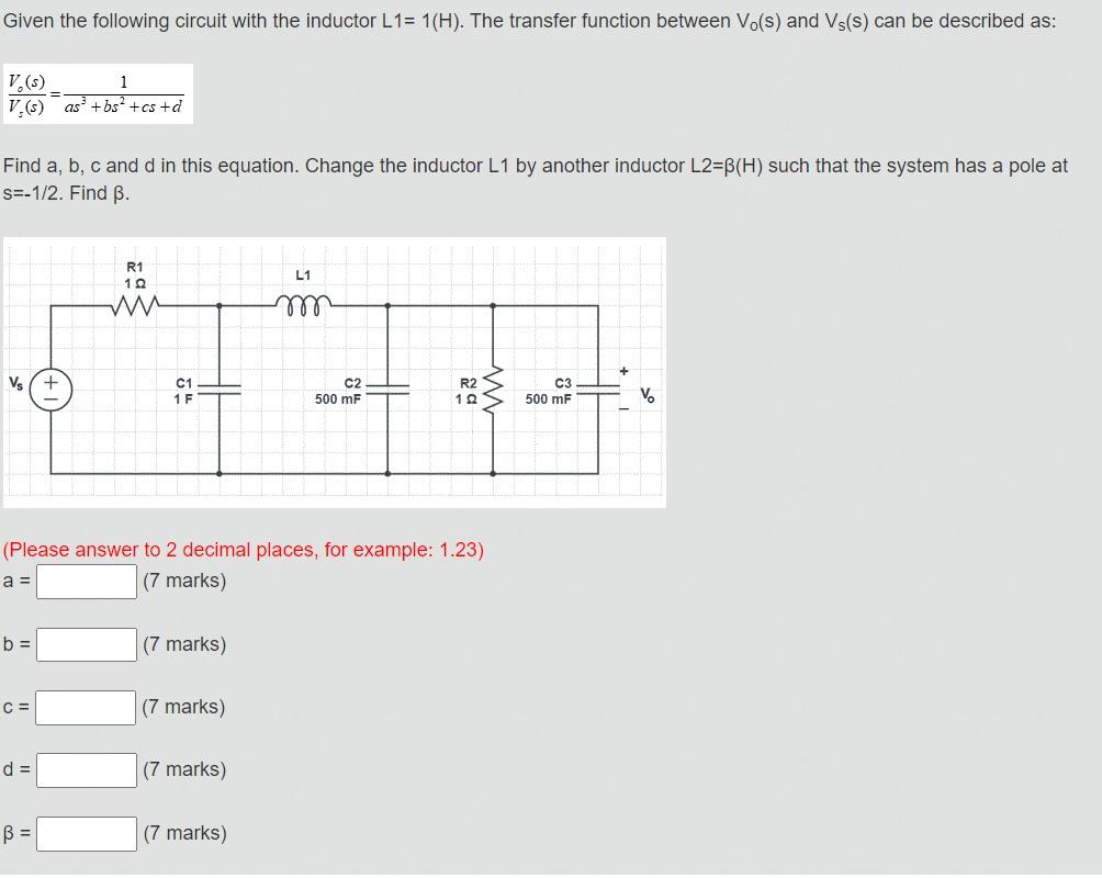 Solved Given the following circuit with the inductor | Chegg.com