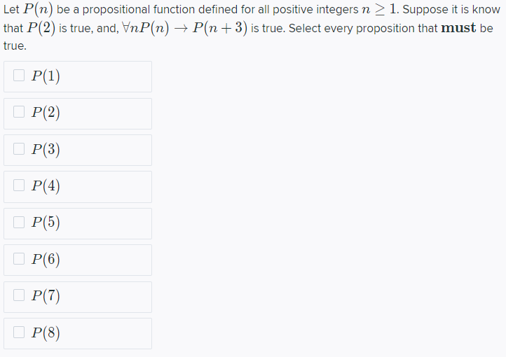 Solved Let P(n) be a propositional function defined for all | Chegg.com