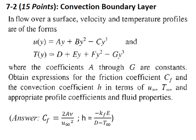 7-2 (15 ﻿Points): Convection Boundary LayerIn flow | Chegg.com