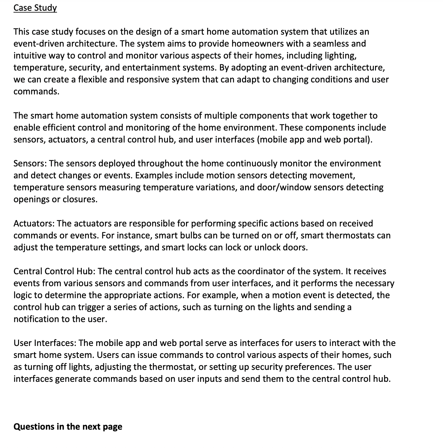 Solved Case Study This case study focuses on the design of a | Chegg.com
