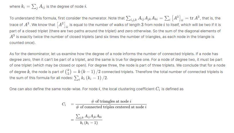 Solved Triangle Density and Clustering Coefficient The | Chegg.com