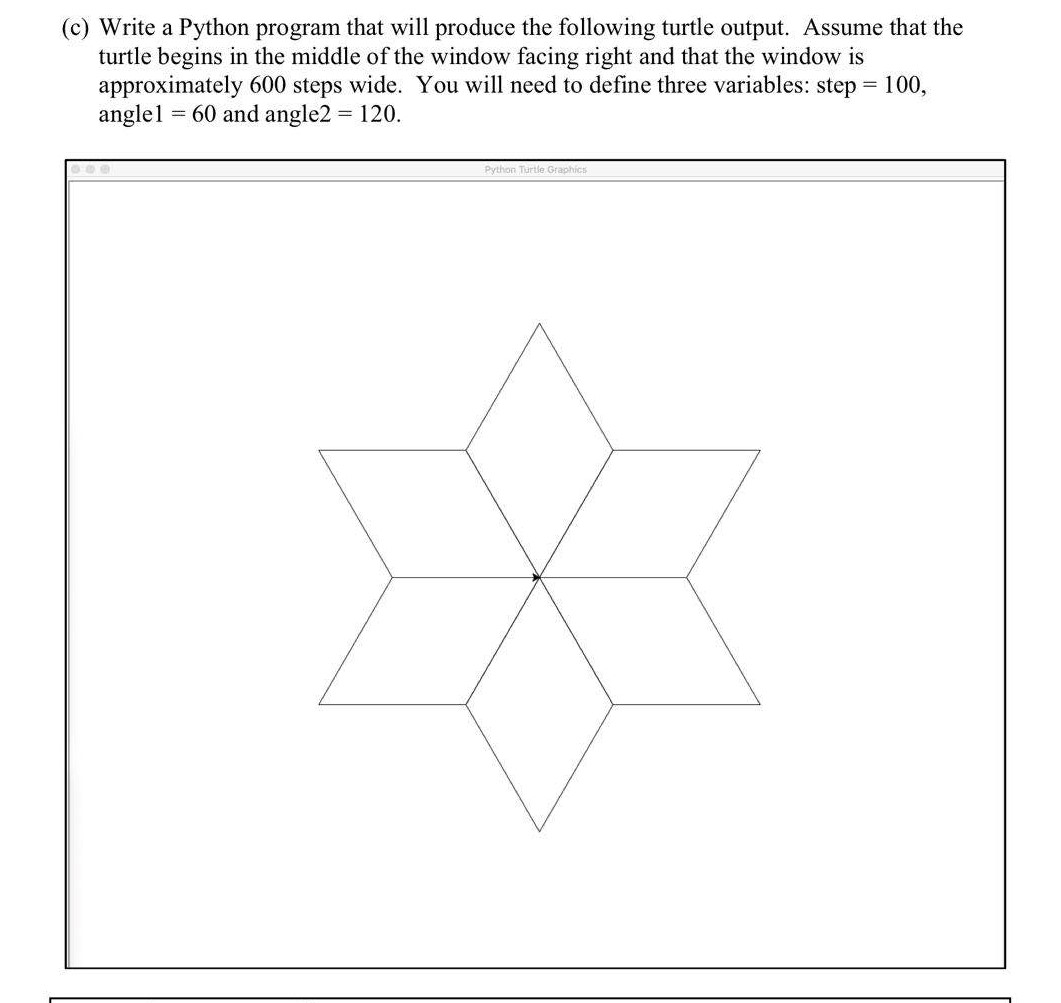 Solved Python turtle program Here is my code so far import | Chegg.com