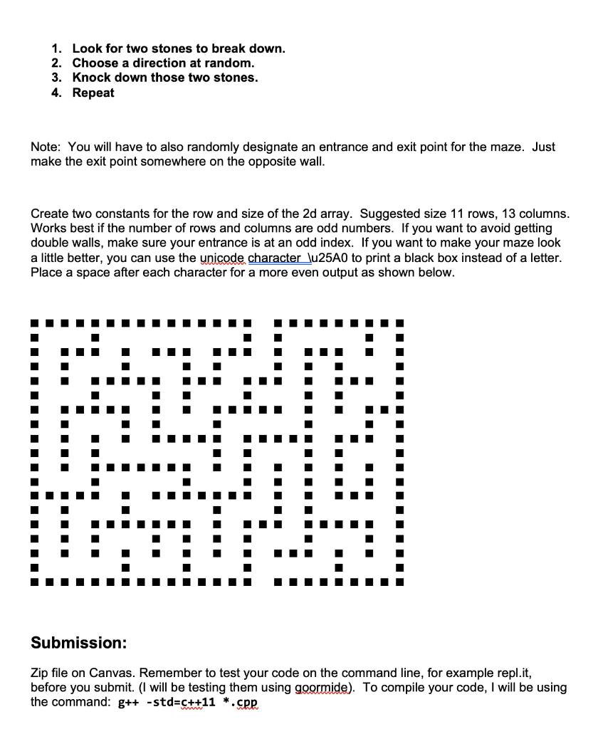 Lab 14 - Recursion Maze Goals By the end of this lab | Chegg.com