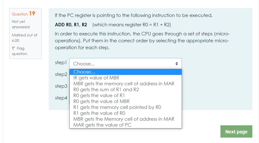 Solved Question 19 Not yet answered If the PC register is | Chegg.com