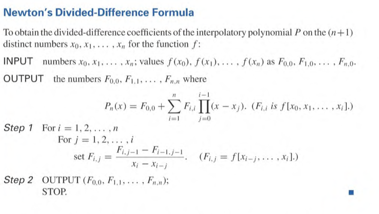 Solved Newton's Divided-Difference Formula To obtain the | Chegg.com