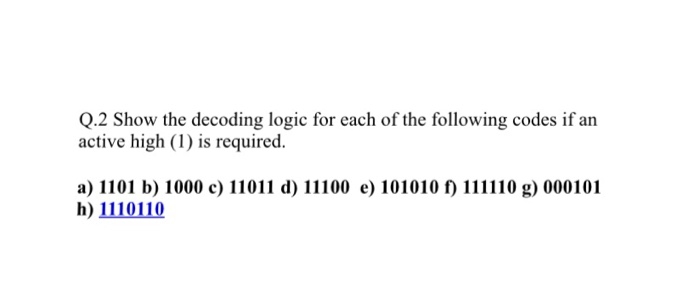 Solved Q.2 Show the decoding logic for each of the following | Chegg.com