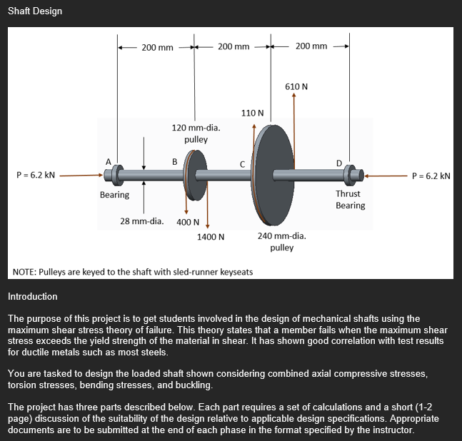 Solved NOTE: Pulleys are keyed to ﻿the shaft with | Chegg.com