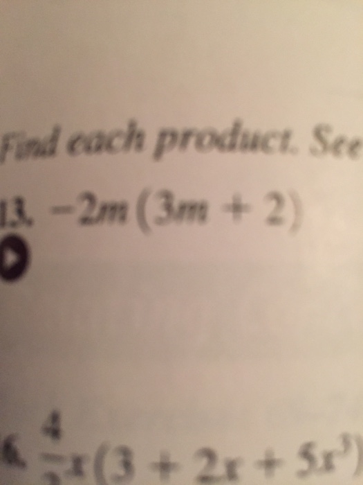 Solved Find each product. See 3-2m(3m+2 3+2x+5 | Chegg.com