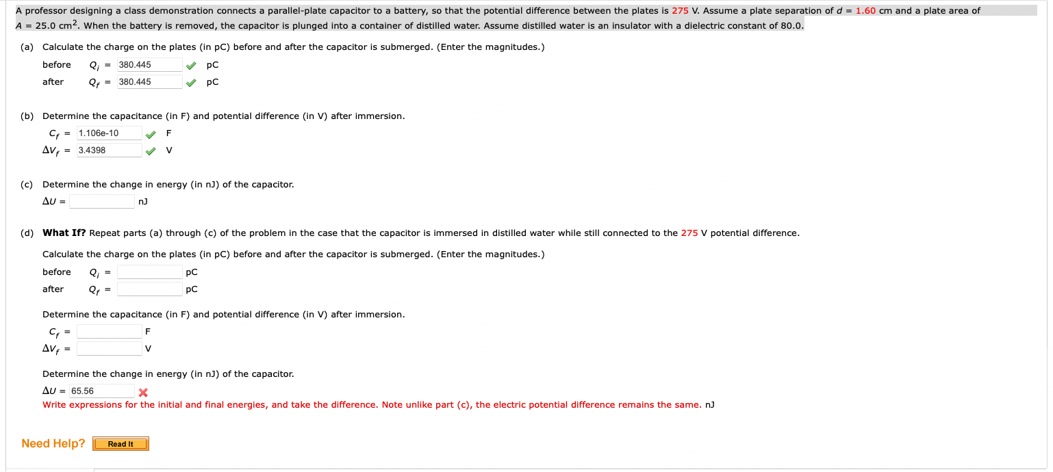 Solved A professor designing a class demonstration connects | Chegg.com