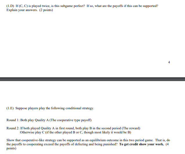 Solved 1. Finitely Repeated Game. Suppose two firms are | Chegg.com