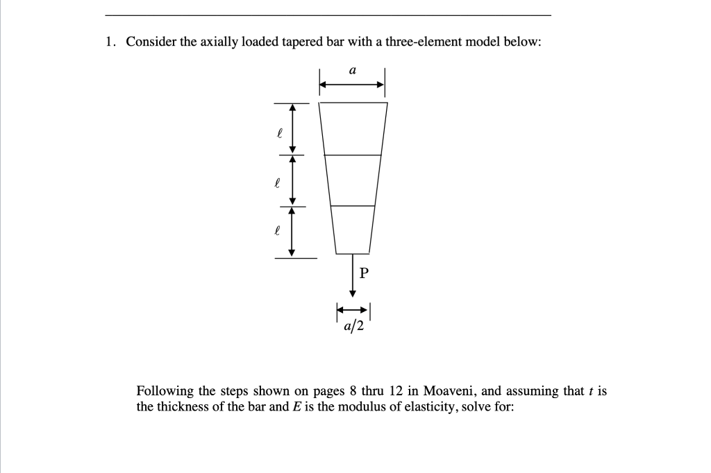 Solved 1. Consider the axially loaded tapered bar with a | Chegg.com