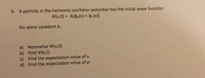 Solved A particle in the harmonic oscillator potential has | Chegg.com