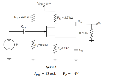 Solved The element values of the common source JFET | Chegg.com