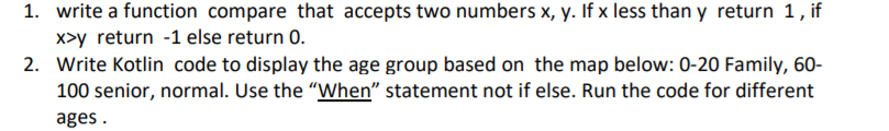 Solved 1. write a function compare that accepts two numbers | Chegg.com