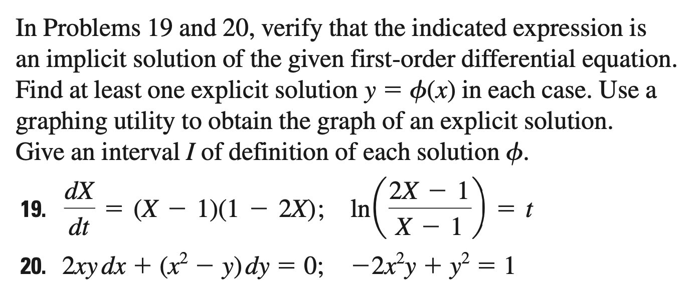 Solved In Problems 19 and 20, verify that the indicated | Chegg.com