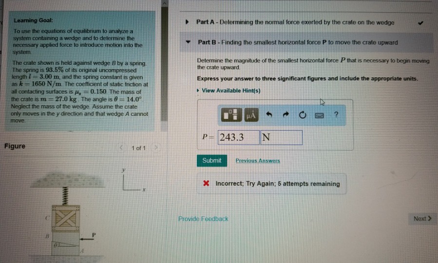 Solved Learning Goal Part A-Determining the normal force | Chegg.com